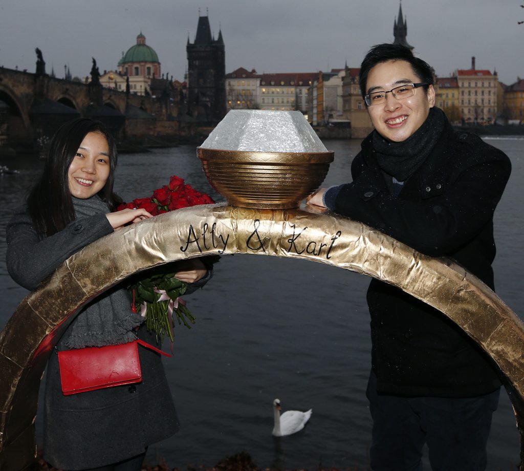 "A 6ft Engagement ring" Prague Proposal - Ally and Karl - The One Romance