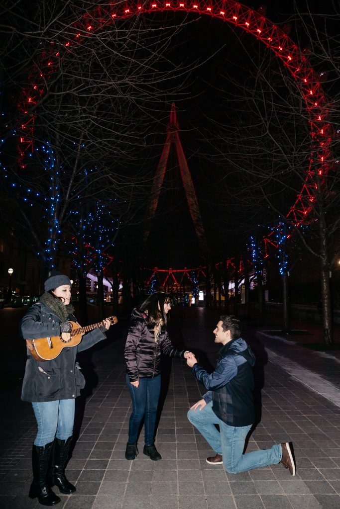 London Eye Busker Evening Proposal - The One Romance